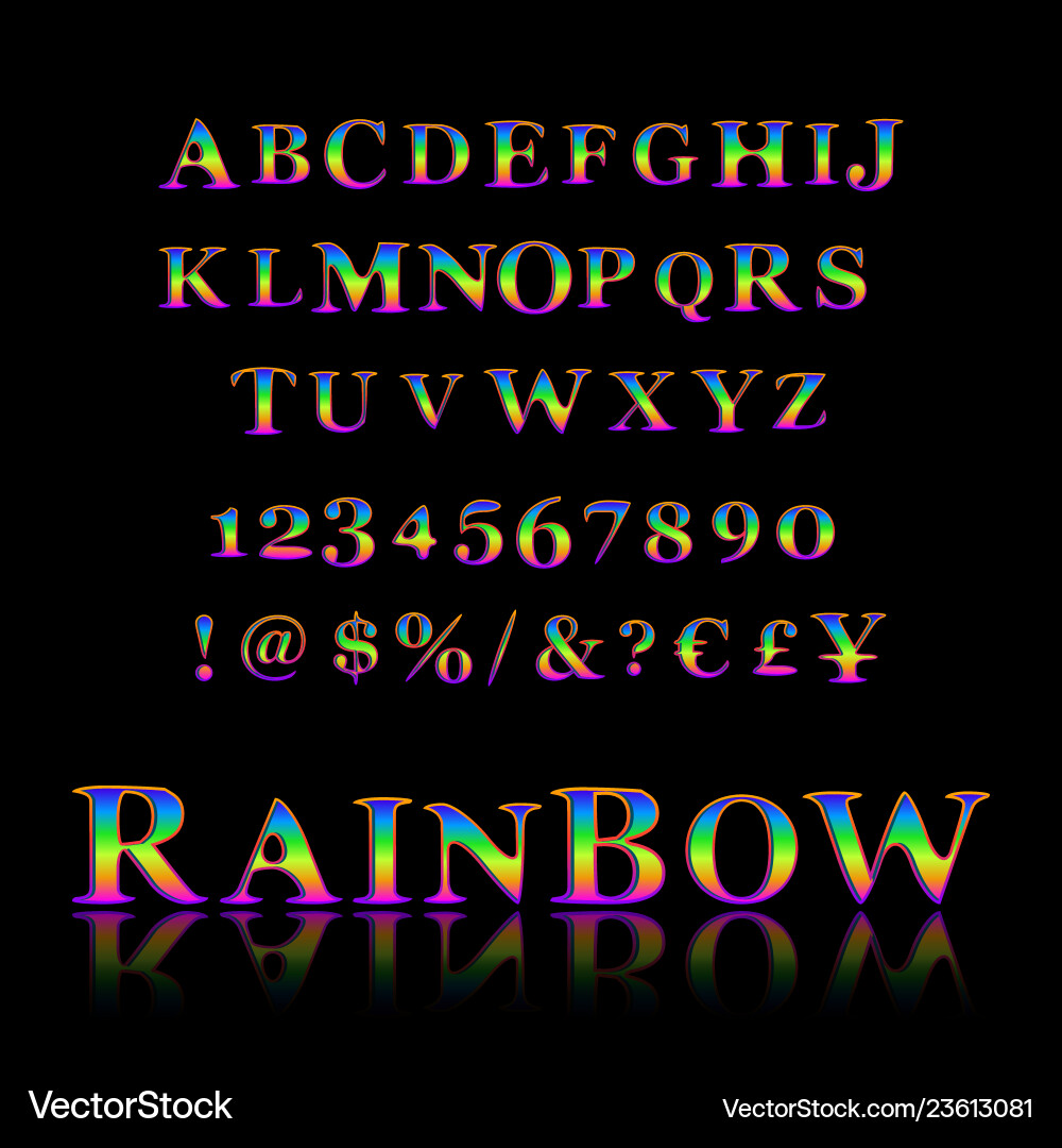 Colorful Alphabet Font Royalty Free Vector Image