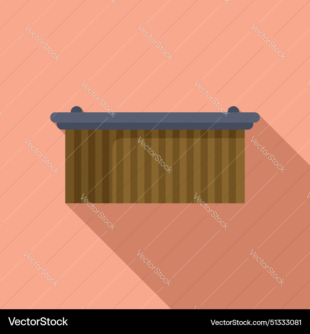 Flat design of a wooden reception Royalty Free Vector Image