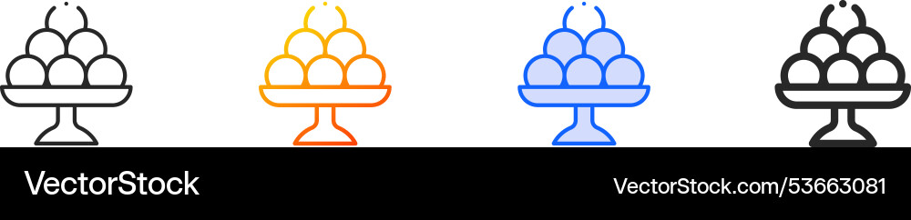 Ladoo iconthin linear gradient blue stroke Vector Image