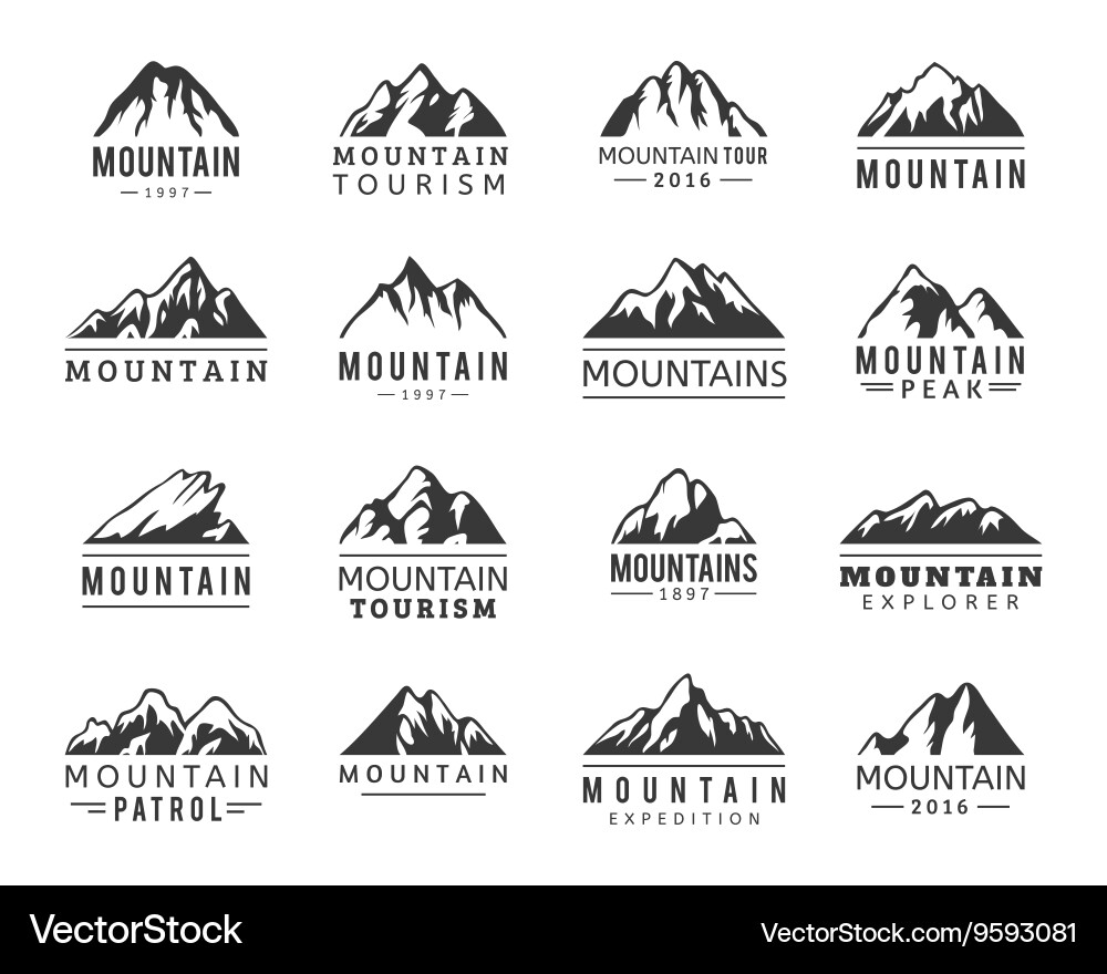 Mountain Icon Collection Royalty Free Vector Image