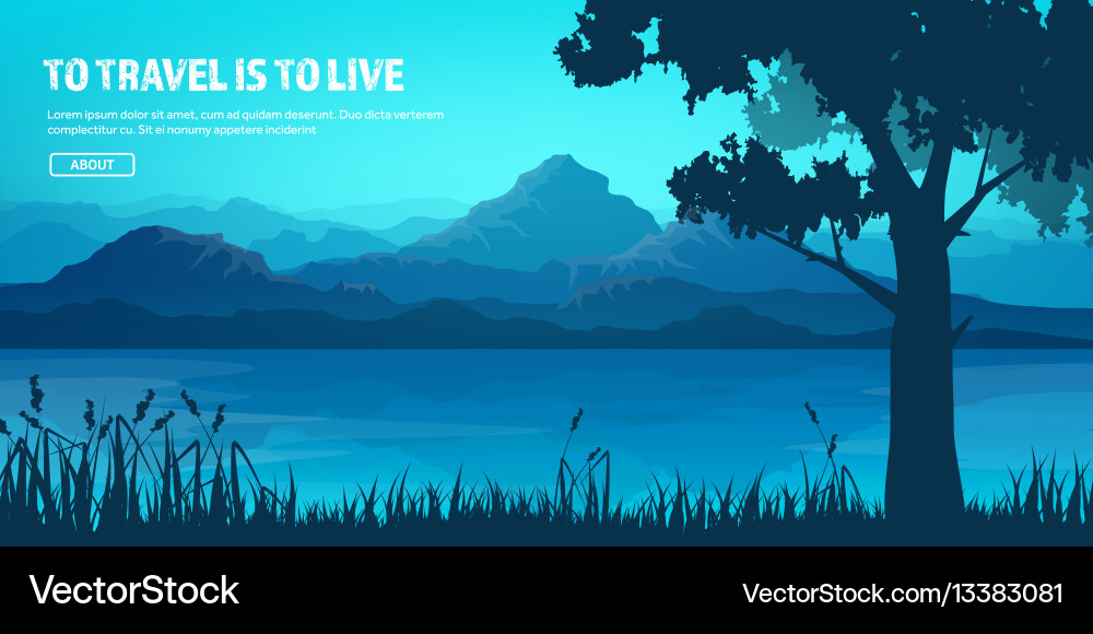 Mountains and forest wild nature landscape Vector Image