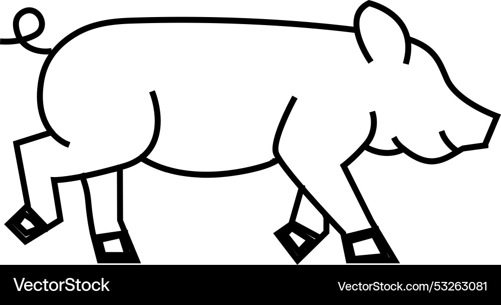 Running pig farm line icon Royalty Free Vector Image