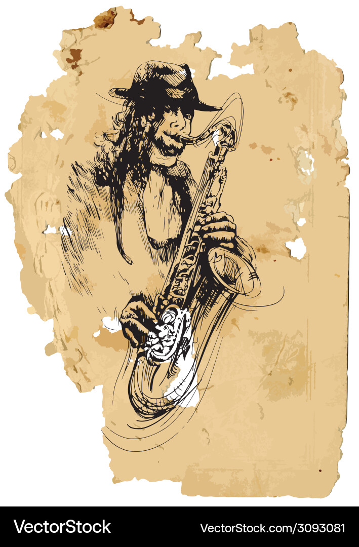 Saxophone player Royalty Free Vector Image - VectorStock