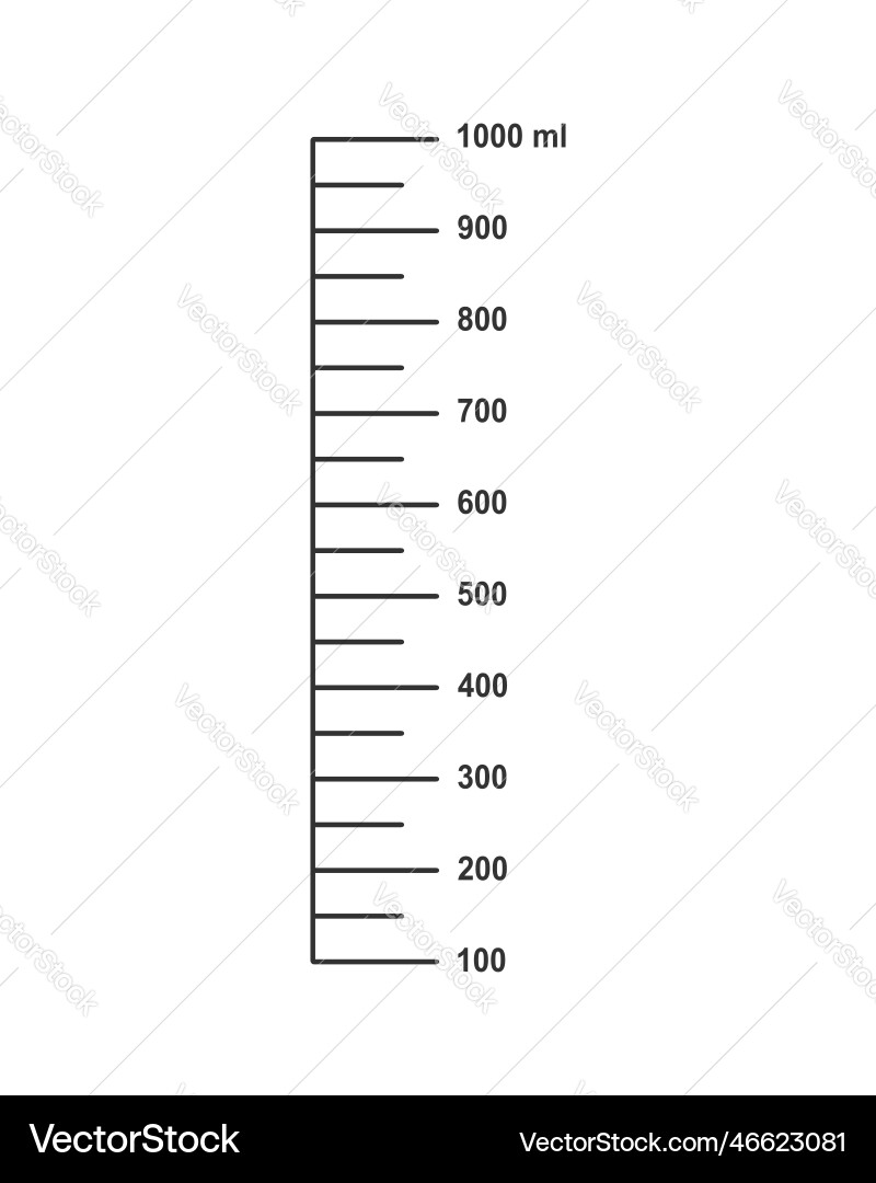 Scale with 1 liter or 1000 ml liquid volume Vector Image