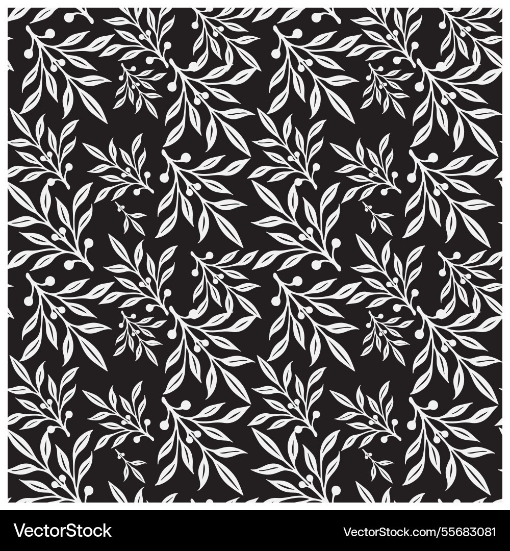 Seamless monochrome flower print pattern Vector Image
