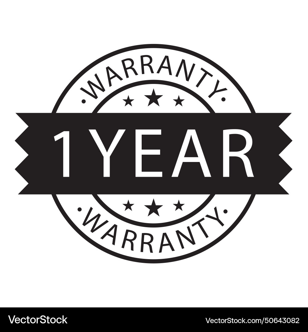 1 year warranty stamp on white background Vector Image