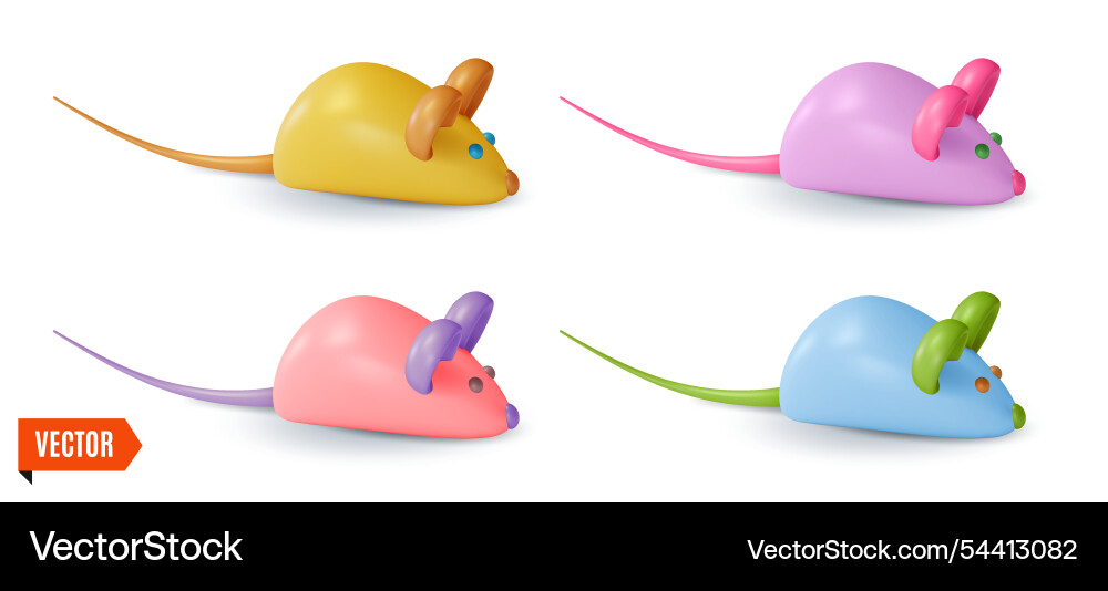 3d pet shop concept verschiedene Farbe Maus Spielzeug Set