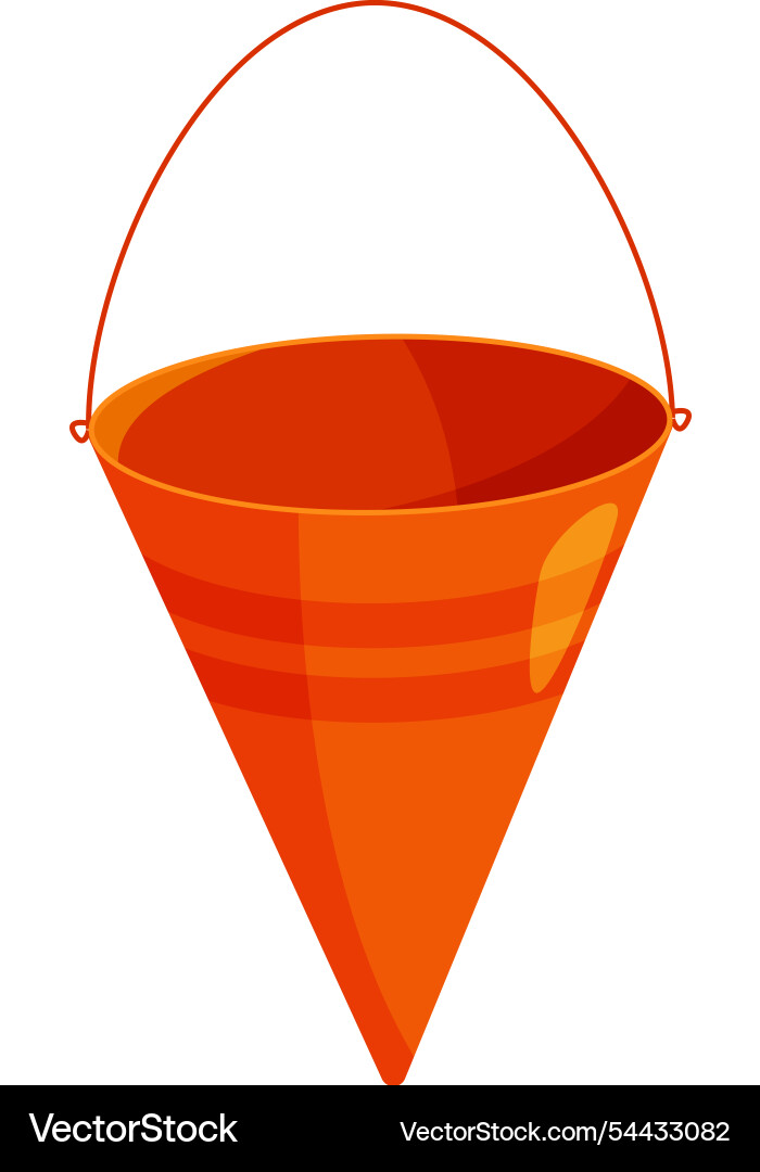 A large orange cone with handle Royalty Free Vector Image