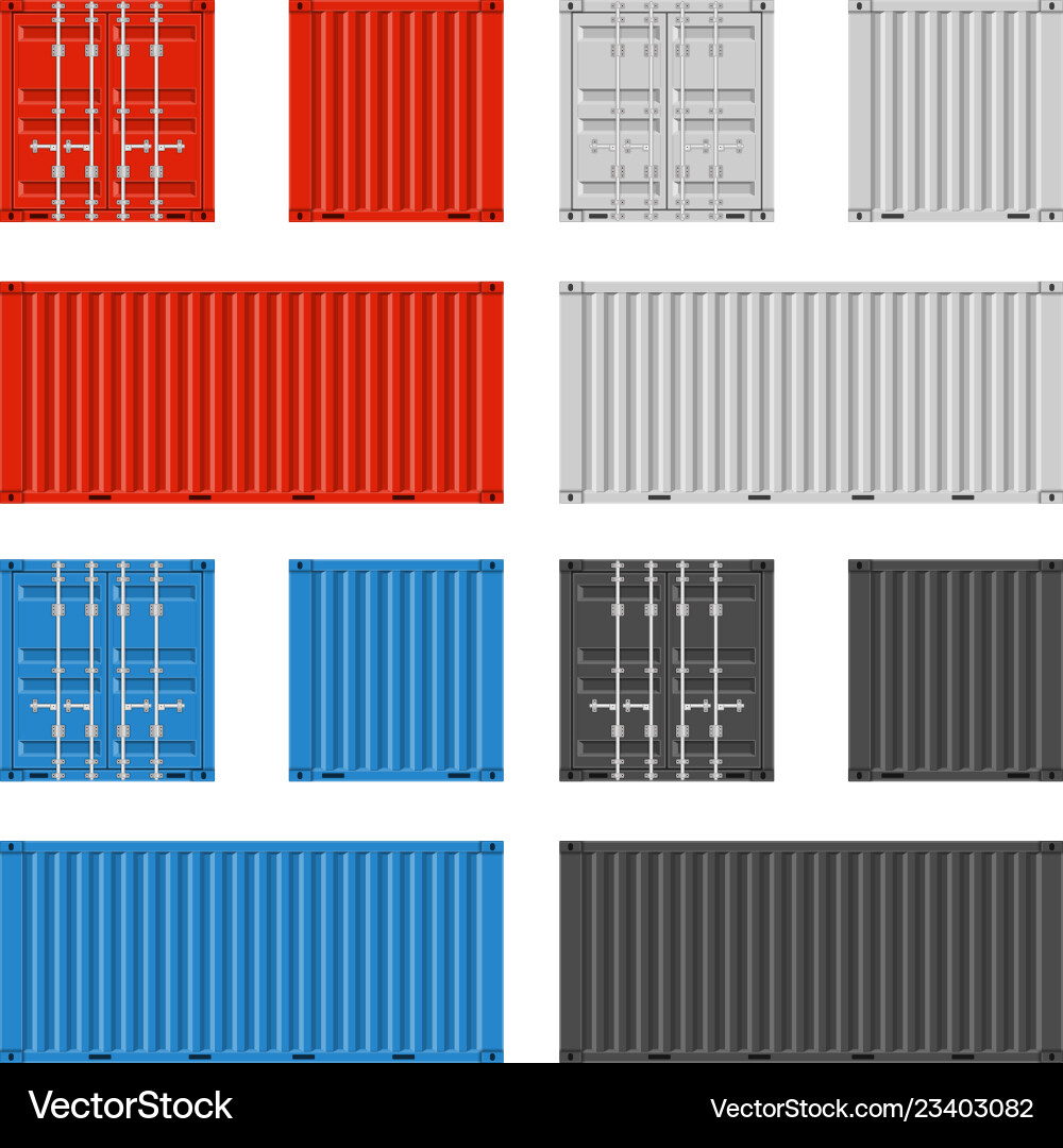 Cargo container set Royalty Free Vector Image - VectorStock