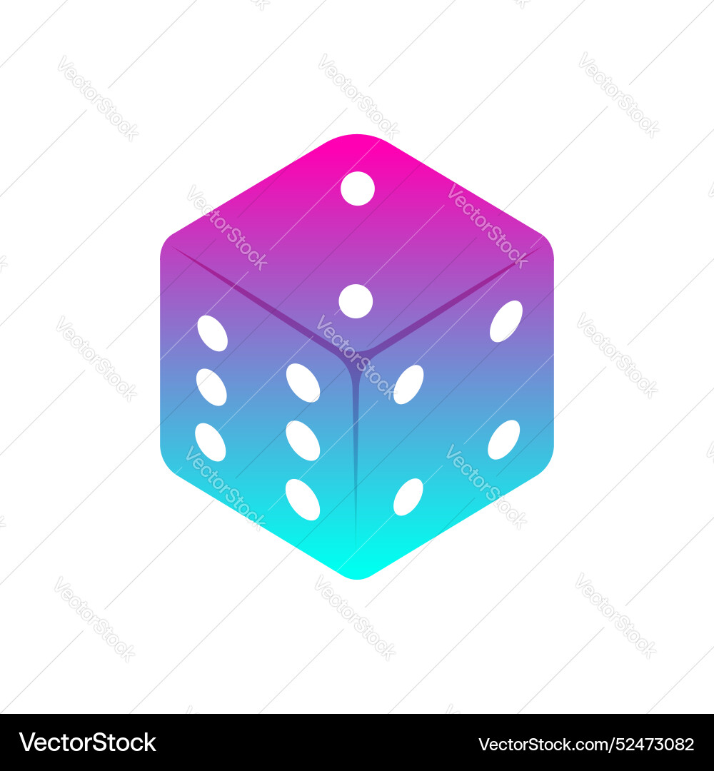 Colorful rolling dice cube isolated Royalty Free Vector Colorful rolling dice cube isolated Royalty Free Vector