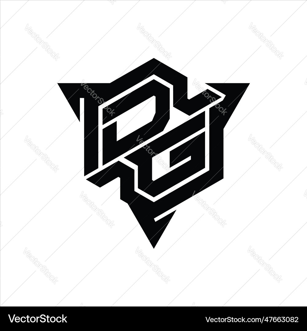 Dg logo monogram hexagon shape with triangle Vector Image