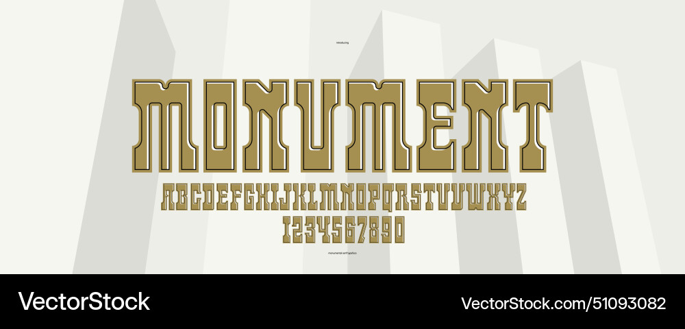 Display bold and strong font for emblems and Vector Image