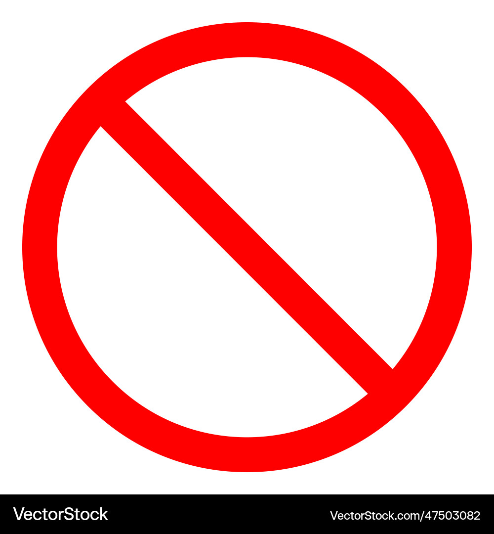 Forbidden Sign - Crossed Out Circle Royalty Free Vector