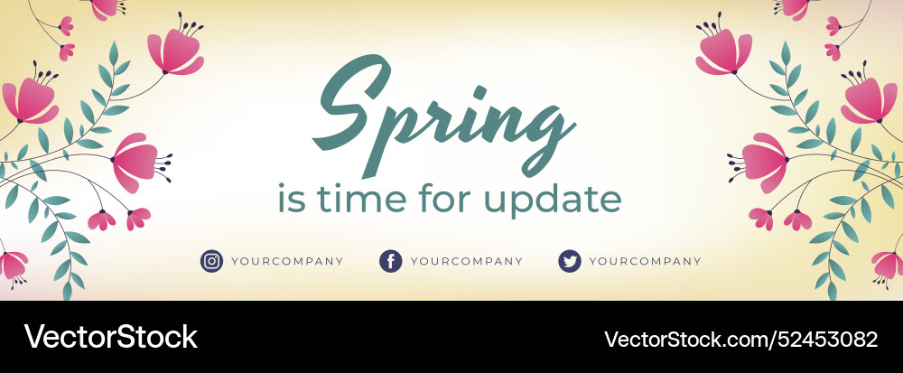Gradient spring twitter header Royalty Free Vector Image