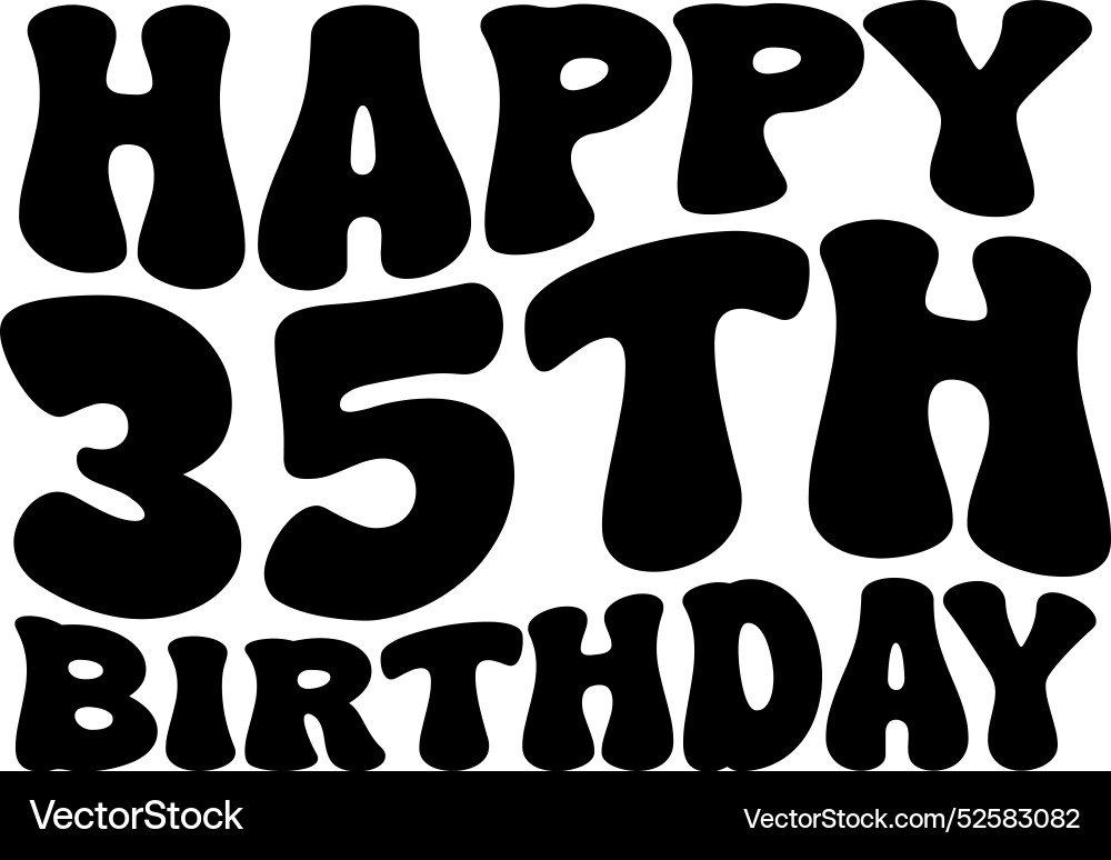Happy 35th birthday design on white background Vector Image