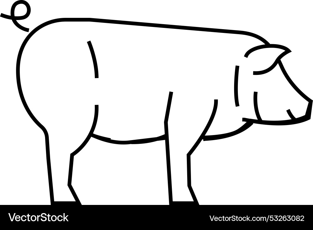 Iberico pig breed line icon Royalty Free Vector Image