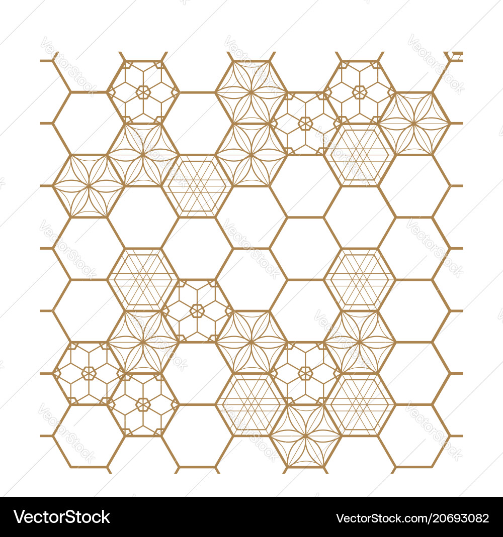 Japanese gold background and pattern Royalty Free Vector