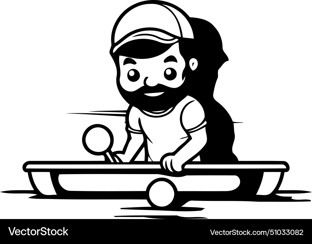 Man playing table tennis cartoon character Vector Image