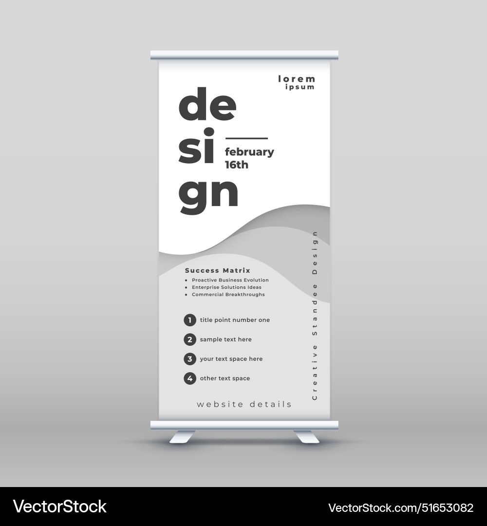 Modern roll up standee flyer template Royalty Free Vector
