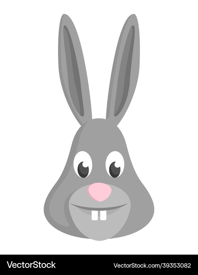Rabbit face front view Royalty Free Vector Image
