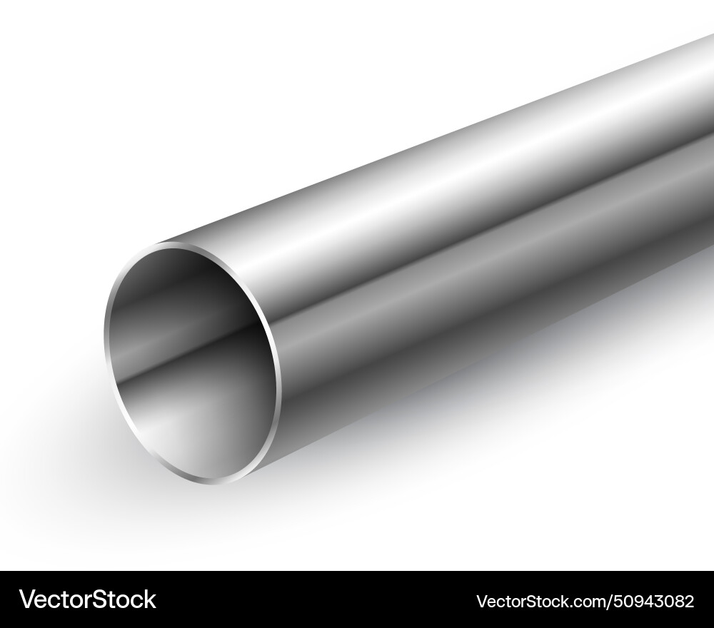 Realistic stainless steel pipeline background Vector Image