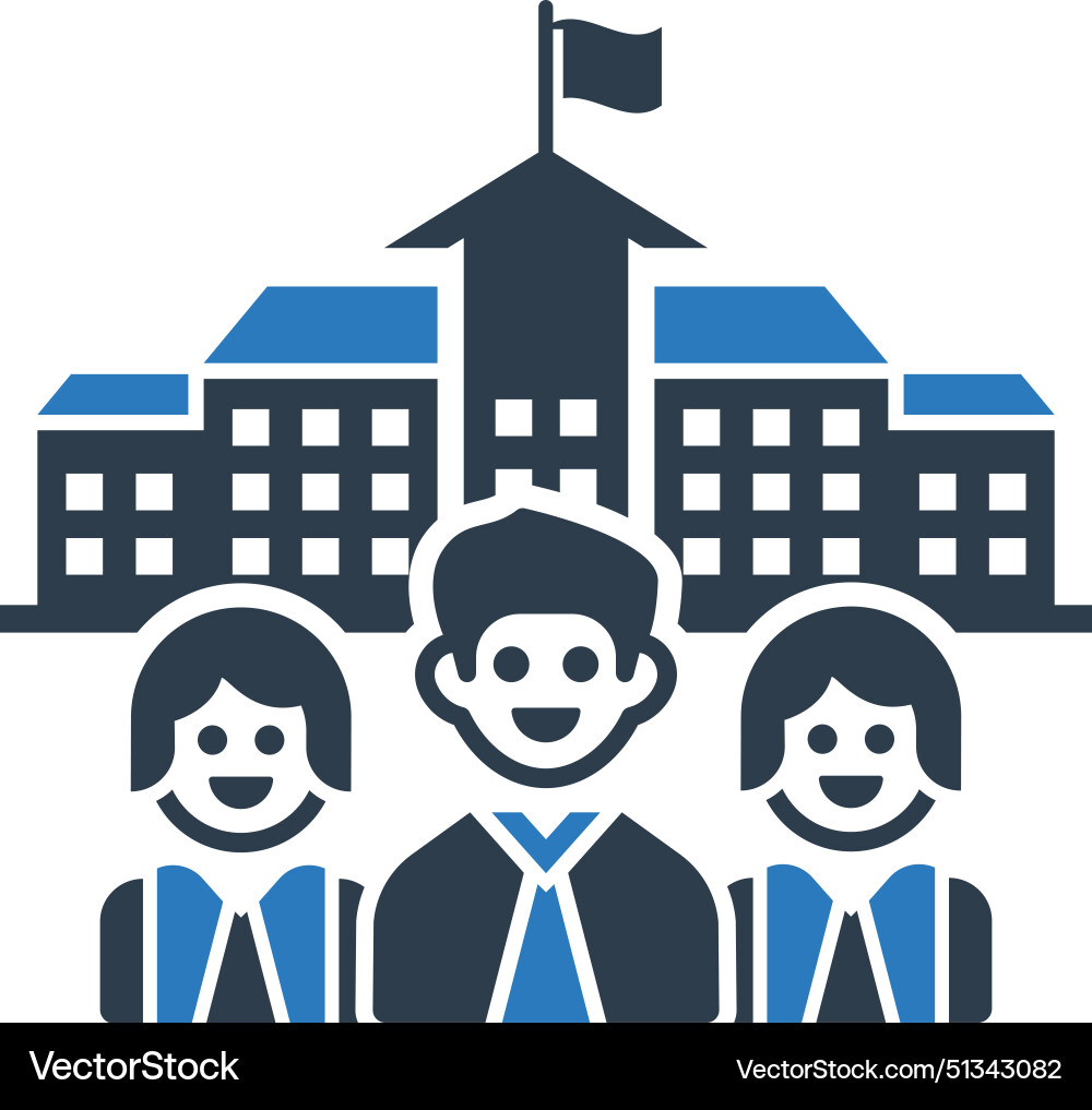 School students icon Royalty Free Vector Image