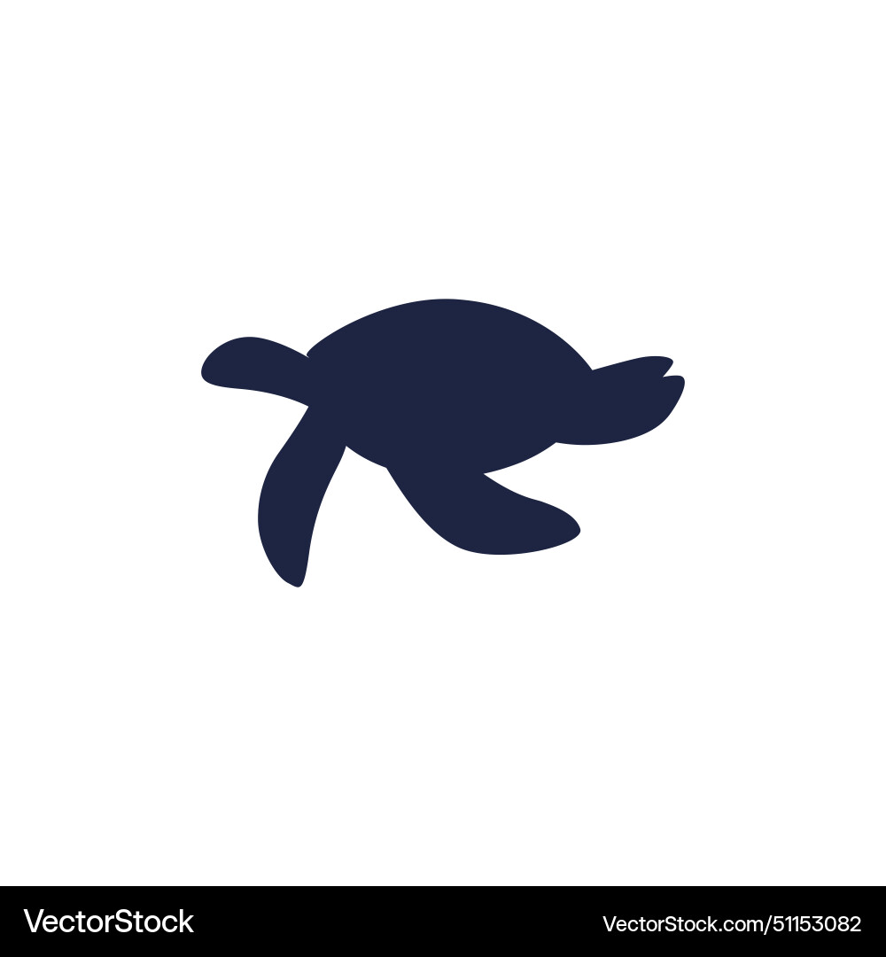 Sea turtle outline for icons and logos Royalty Free Vector
