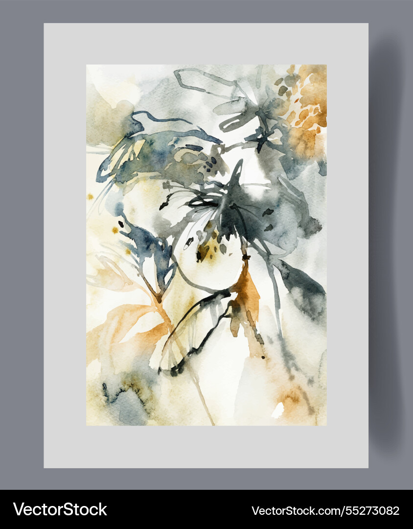 Spring floral poster with flowering plants Vector Image