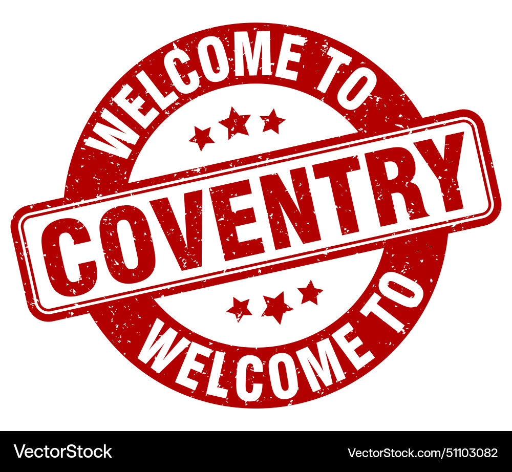 Welcome to coventry stamp round sign Royalty Free Vector