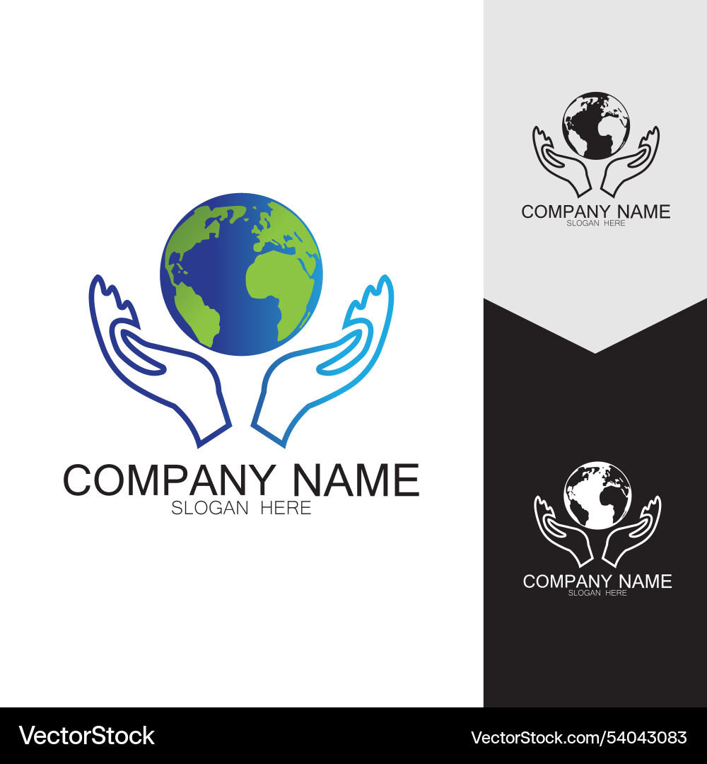 3d digital globe logo design icon Royalty Free Vector Image