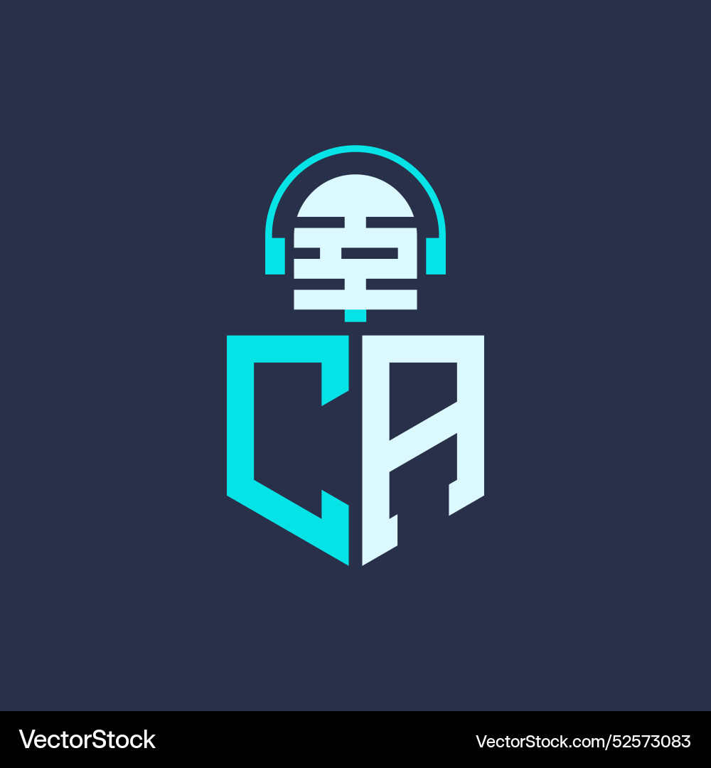 Ca microphone logo design for audio music Vector Image