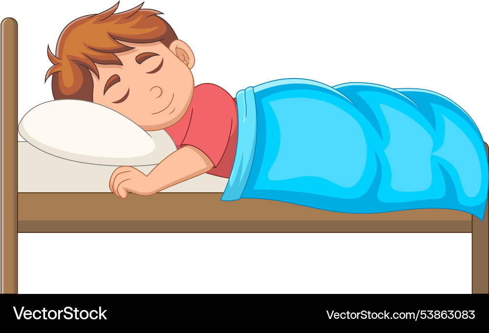 Cartoon little boy sleeping Royalty Free Vector Image