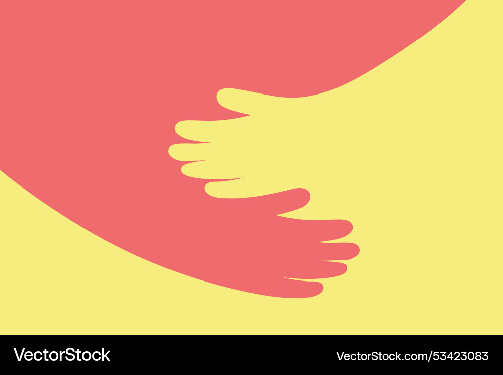 Clean design of intertwined hands representing Vector Image