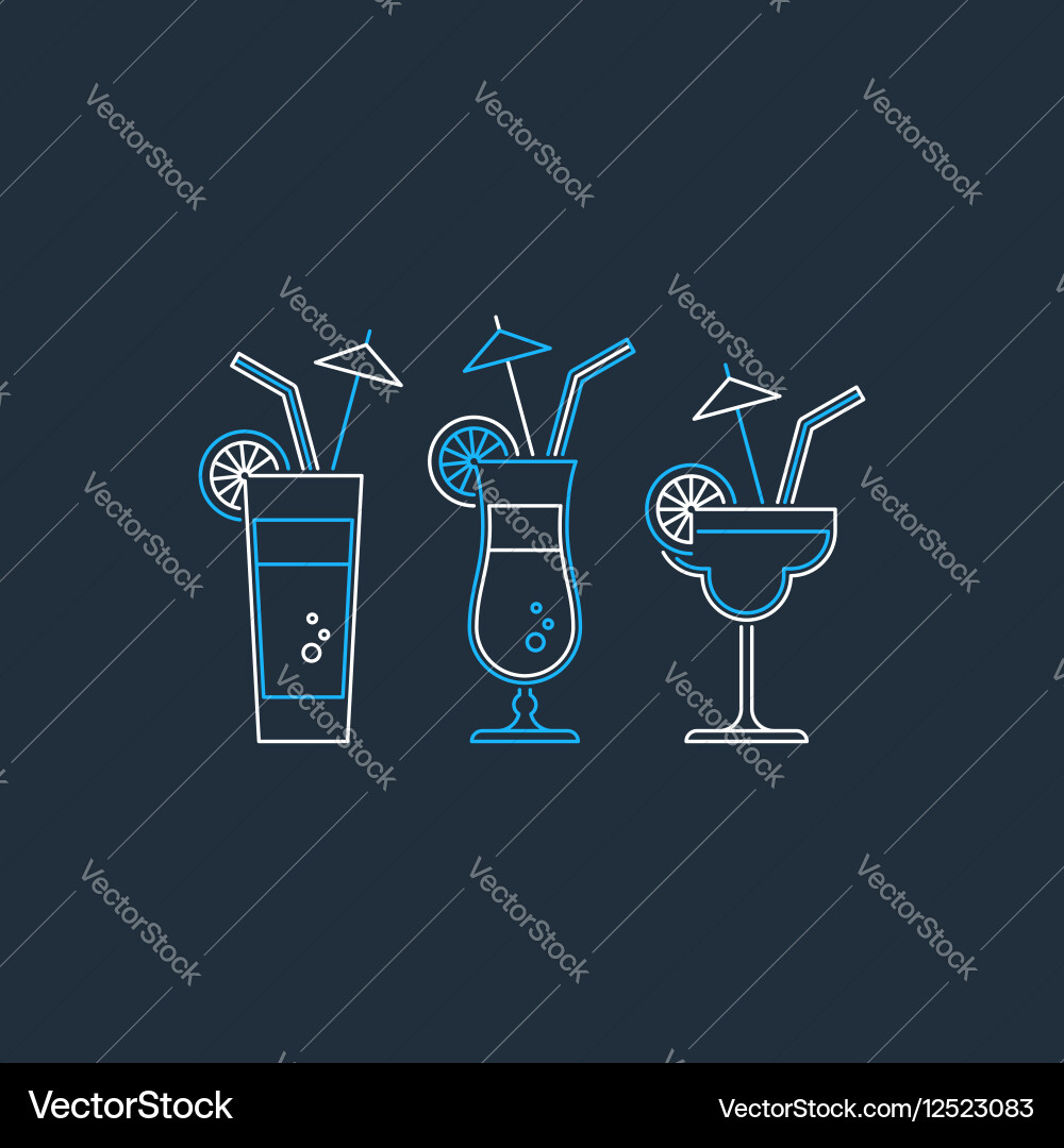 Cocktail party alcohol drinks Royalty Free Vector Image