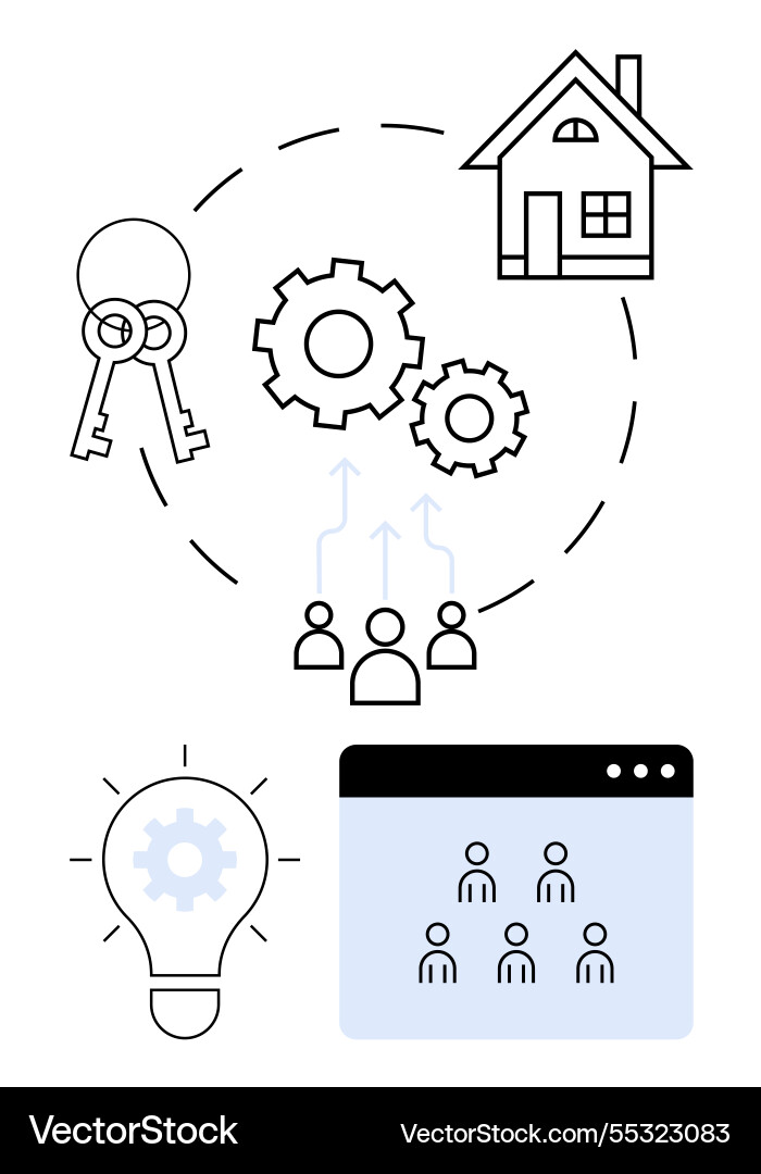 Collaboration for property ownership and Vector Image