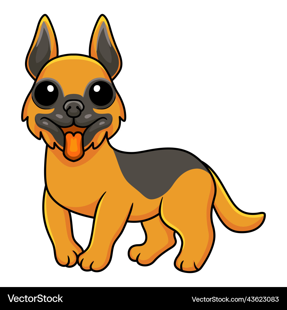 Cute german shepherd dog cartoon Royalty Free Vector Image