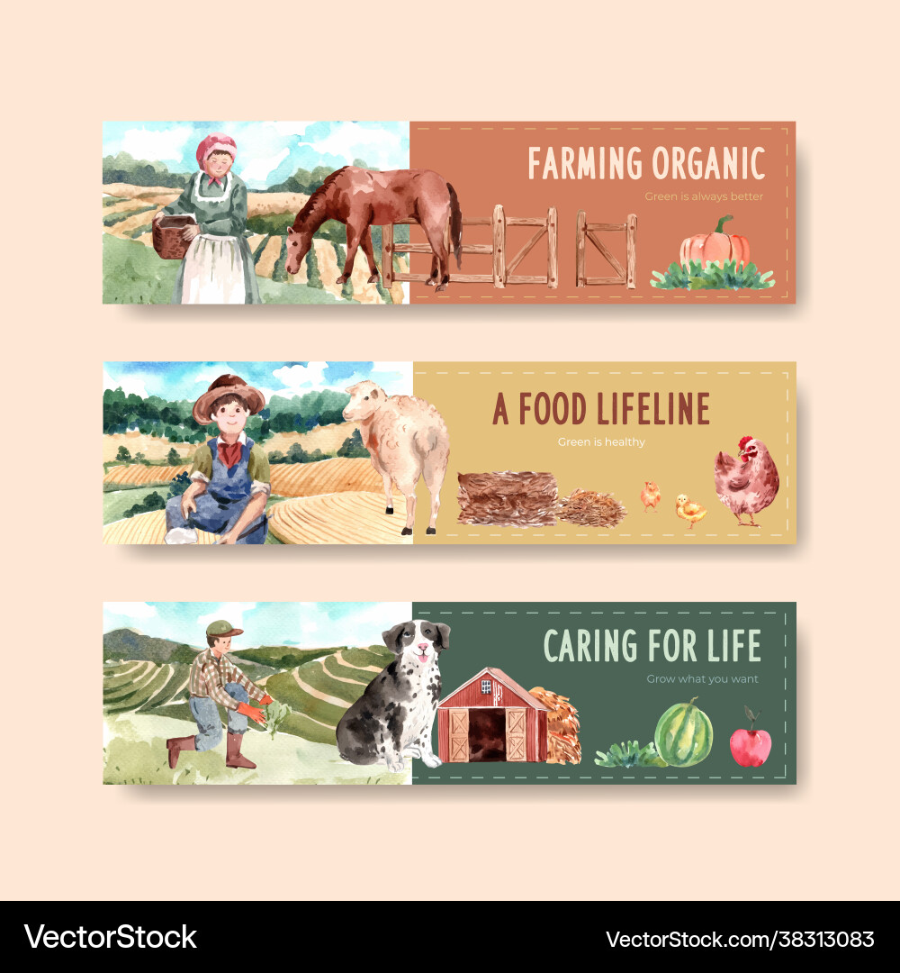Farm Fresh Banner Template Royalty Free Vector Image