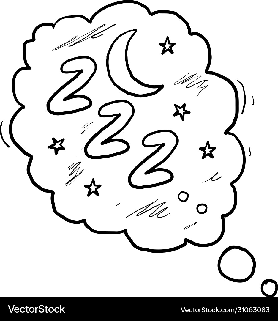 Hand gezeichnet zzz mit doodle-Stil Symbol Vektorbild