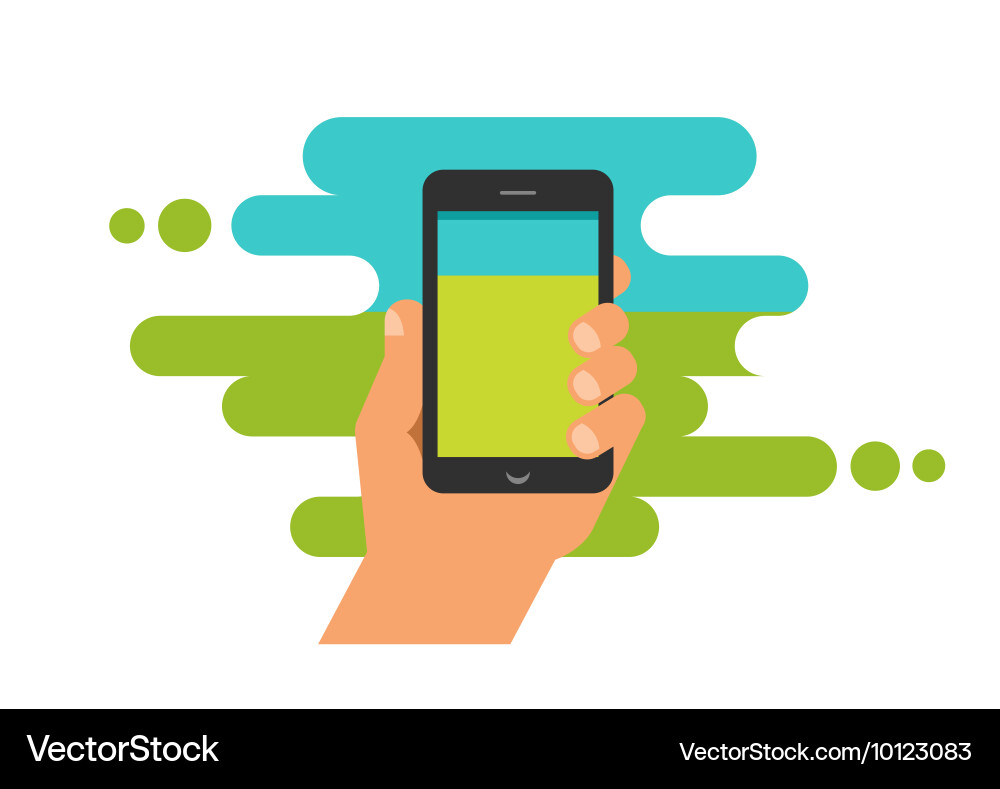 Mobile phone game app hand with smartphone Vector Image