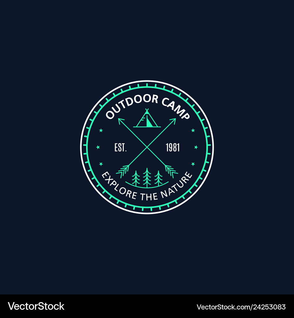 Outdoor camp logo Royalty Free Vector Image - VectorStock