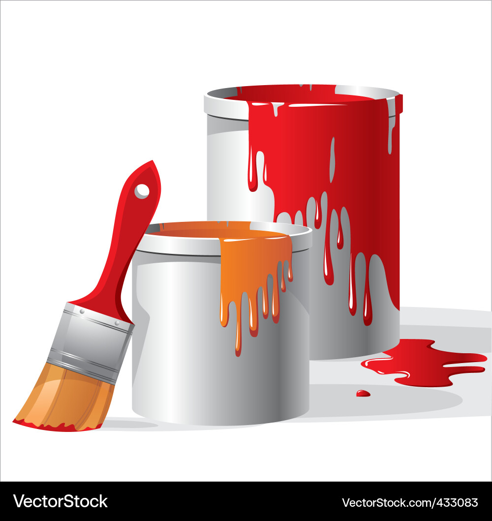 Paint buckets Royalty Free Vector Image - VectorStock