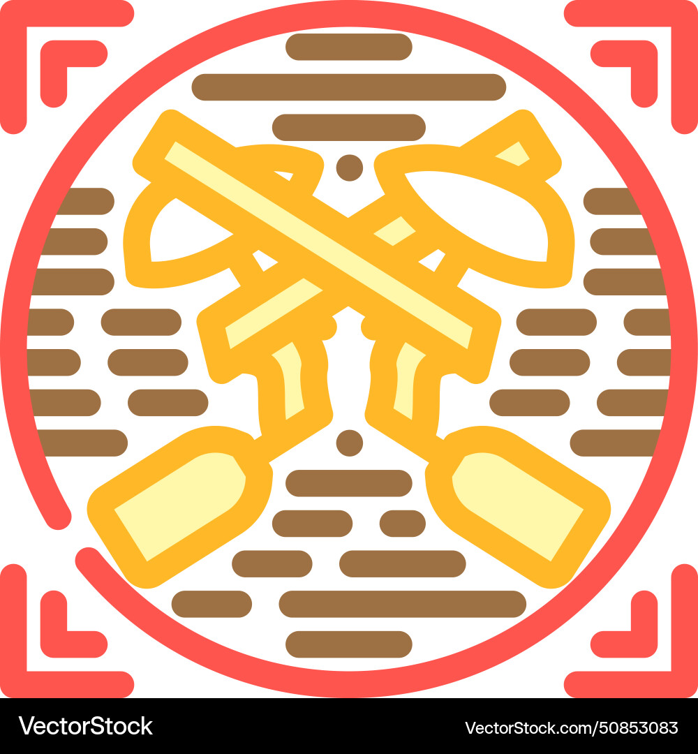 Paintball team badge game color icon Royalty Free Vector