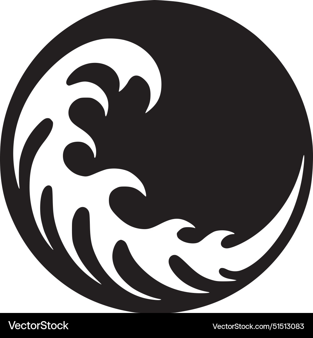 Wave - black and white isolated icon Royalty Free Vector