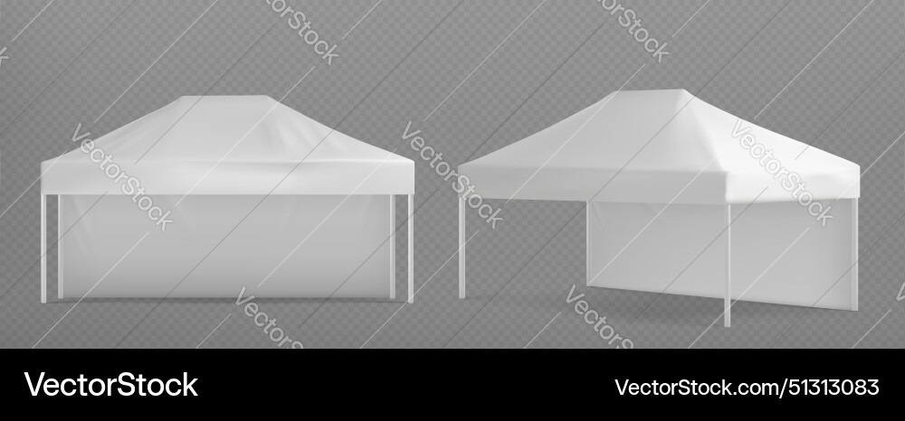 White event tent mockup marquee canopy stand Vector Image