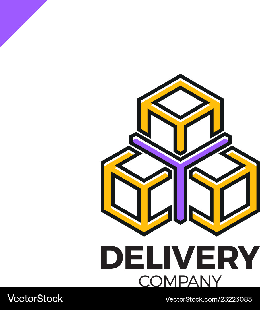 Y box logotype delivery logistic Royalty Free Vector Image
