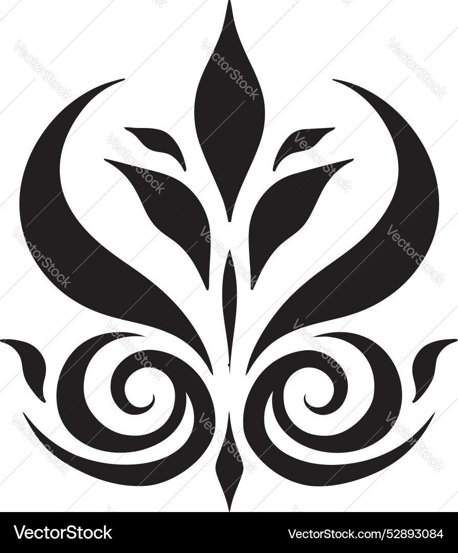 Black floral classic black floral timeless Vector Image