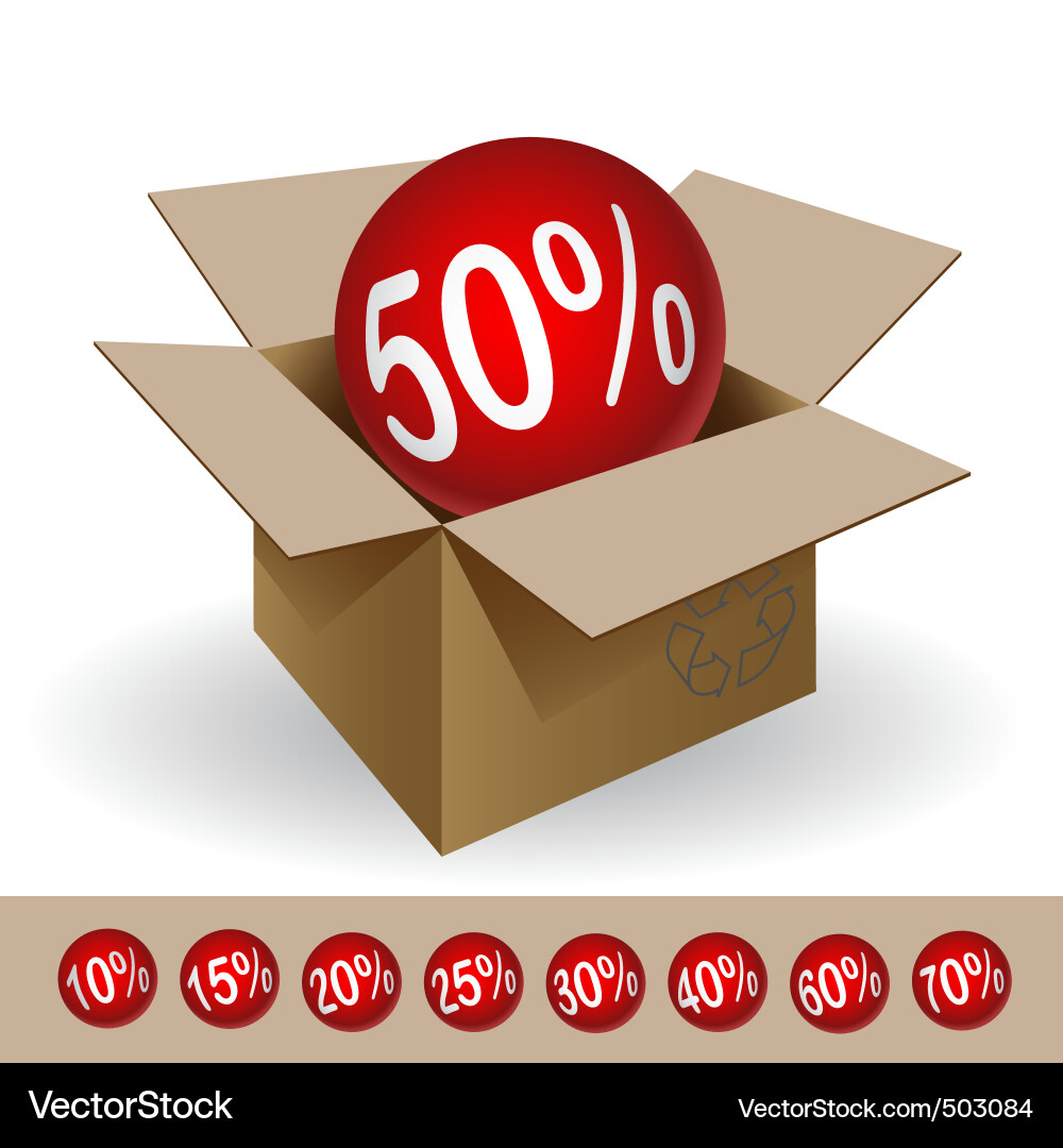 Discounted Shipping Box Royalty Free Vector Image