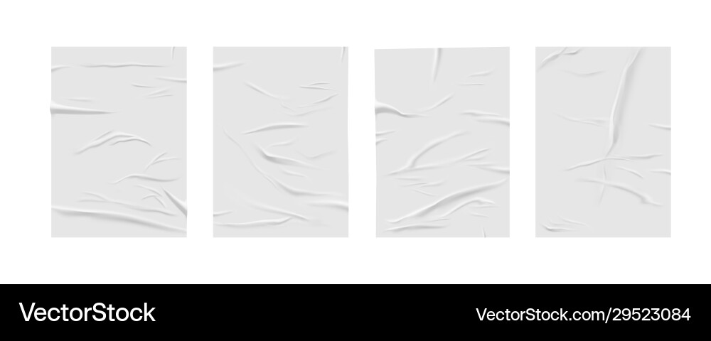 Gary badly glued paper wrinkled crumpled effect Vector Image