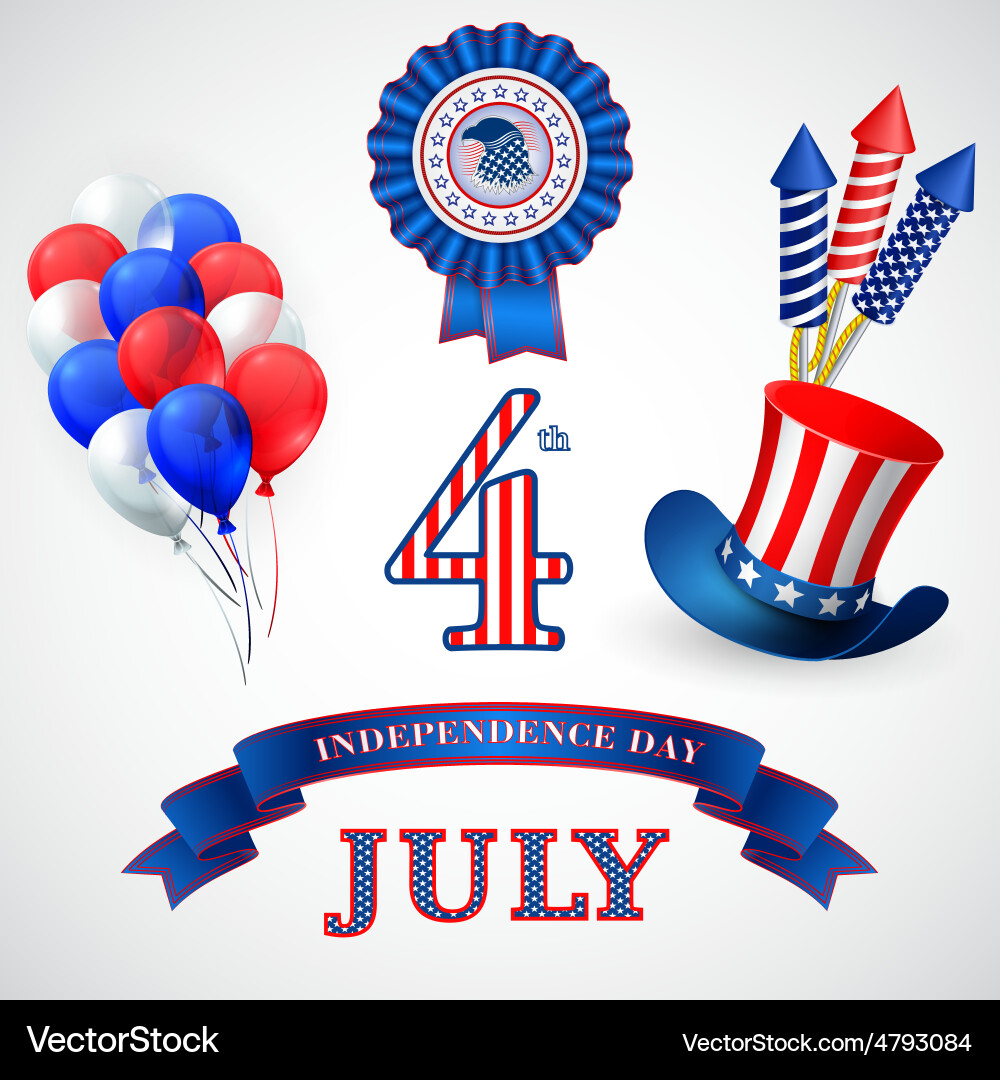 Independence day holiday symbols Royalty Free Vector Image