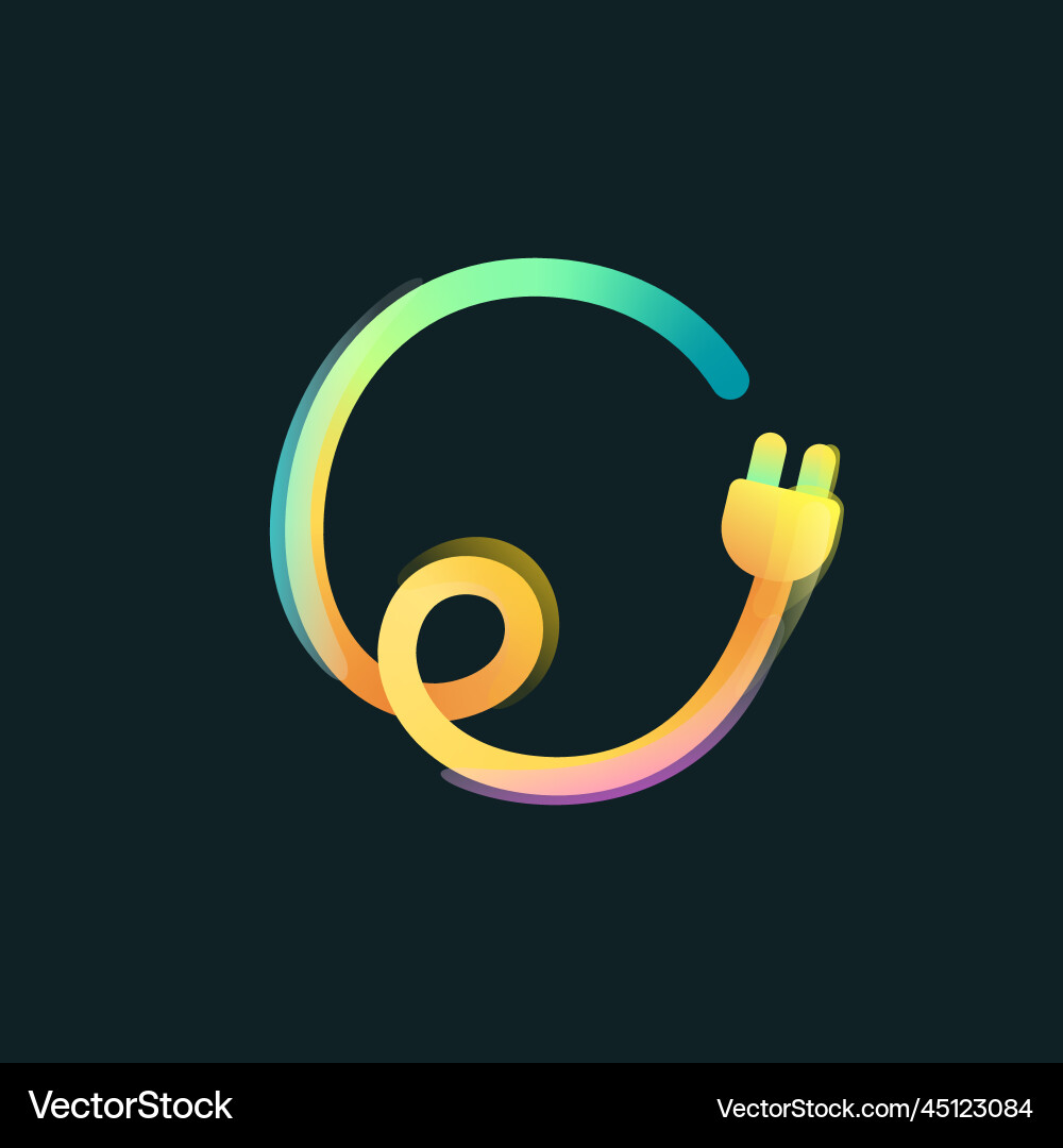 Number zero logo made of curved vivid gradient Vector Image